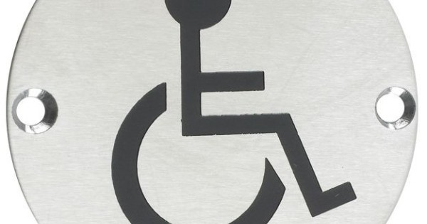 Accessible Disabled 76mm Signage - Satin Stainless Steel